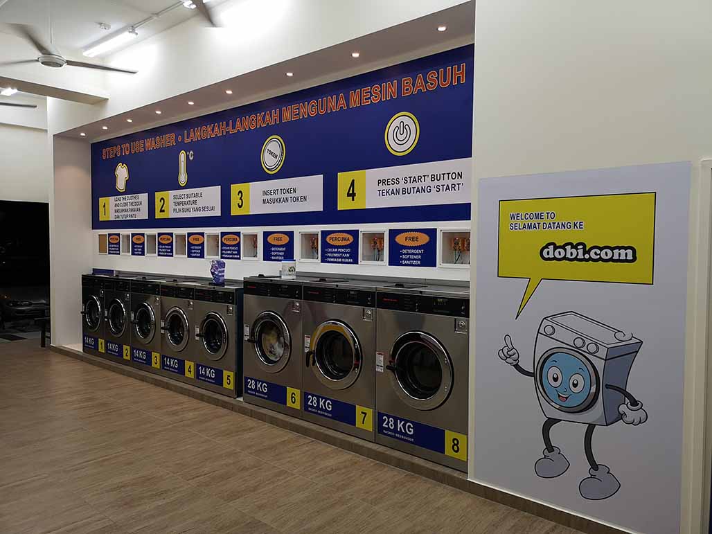 Coin Operated Laundry Shop in Ipoh town | Jit Kin Laundry Setup